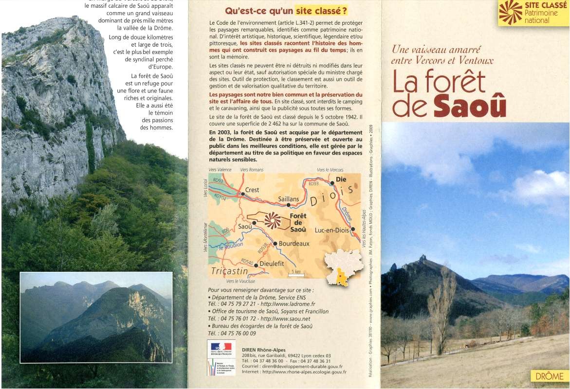 Saoû, forêt de saoû, auberge des dauphins, synclinal perché de la foret ...